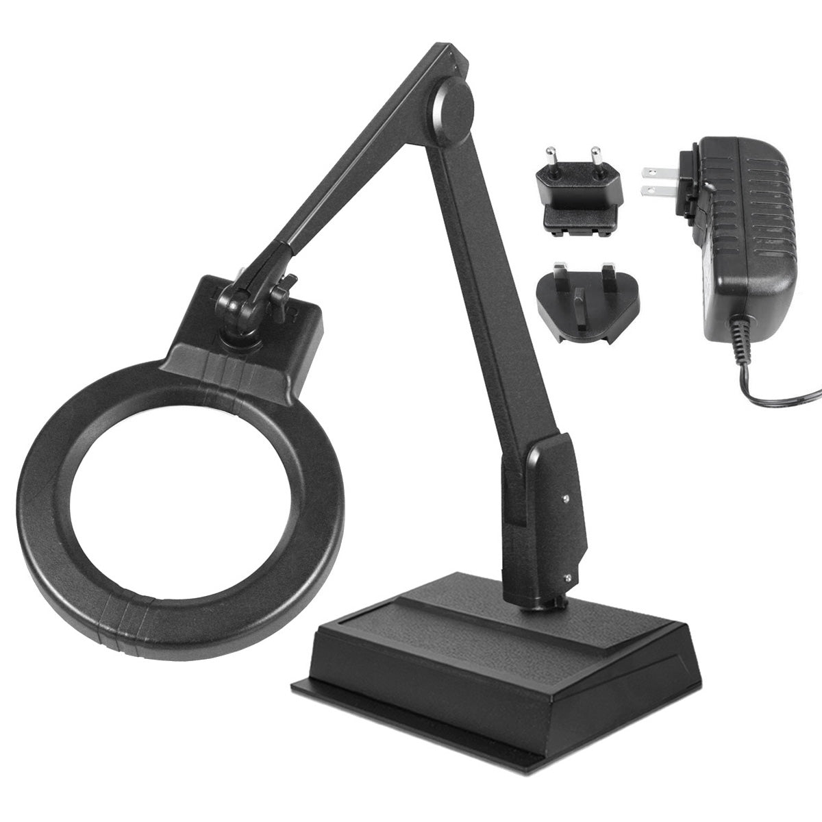 Dazor LMC100-BK LED inspection Desk Lamp With Center Magnification ...