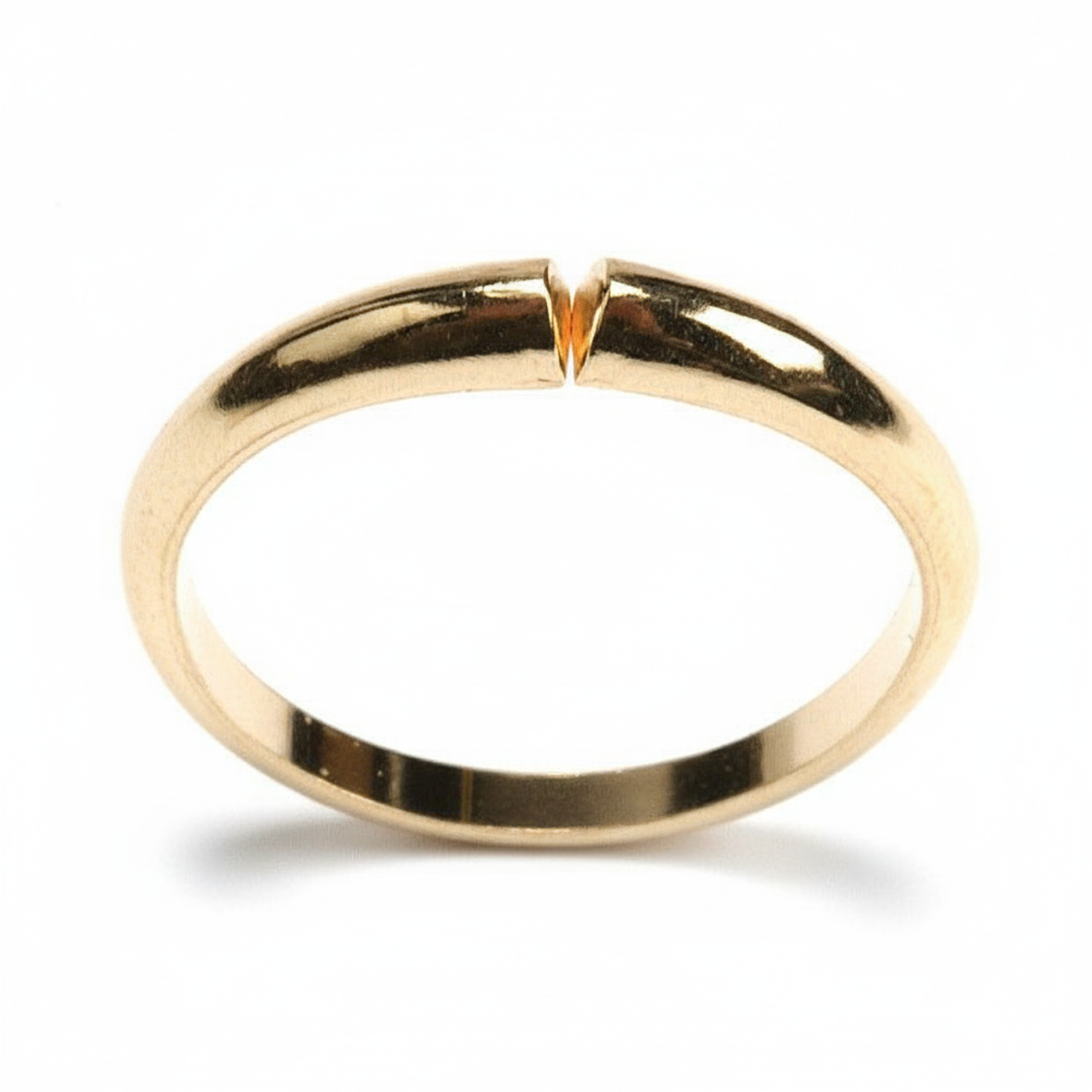 Half Round Ring Shanks with Flat Ends | 14K, 18K & Platinum — Otto Frei