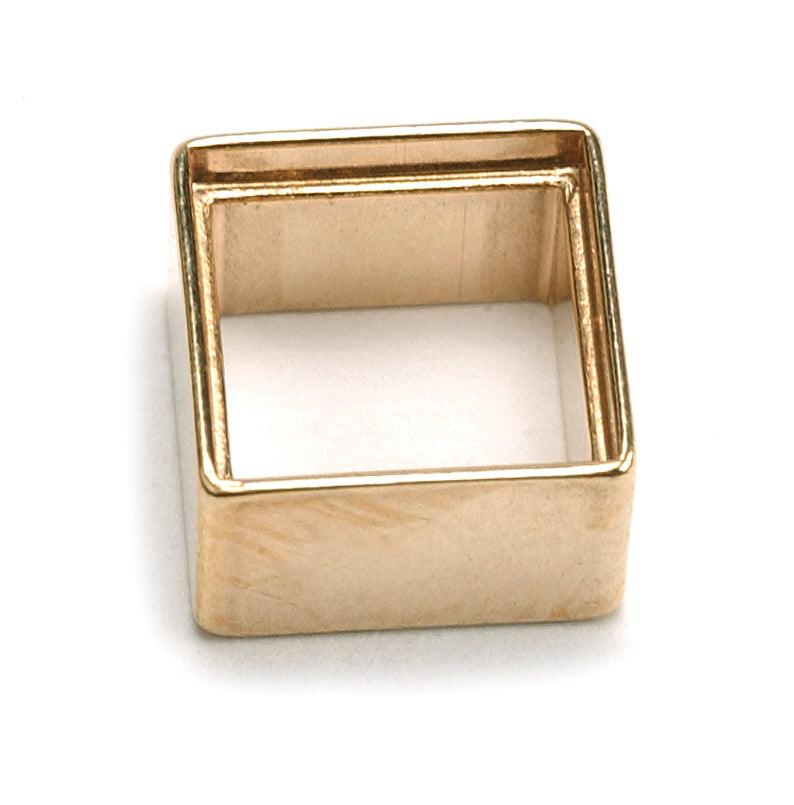 14K Yellow & White Square Bezel Straight Wall with Seat Die Struck ...