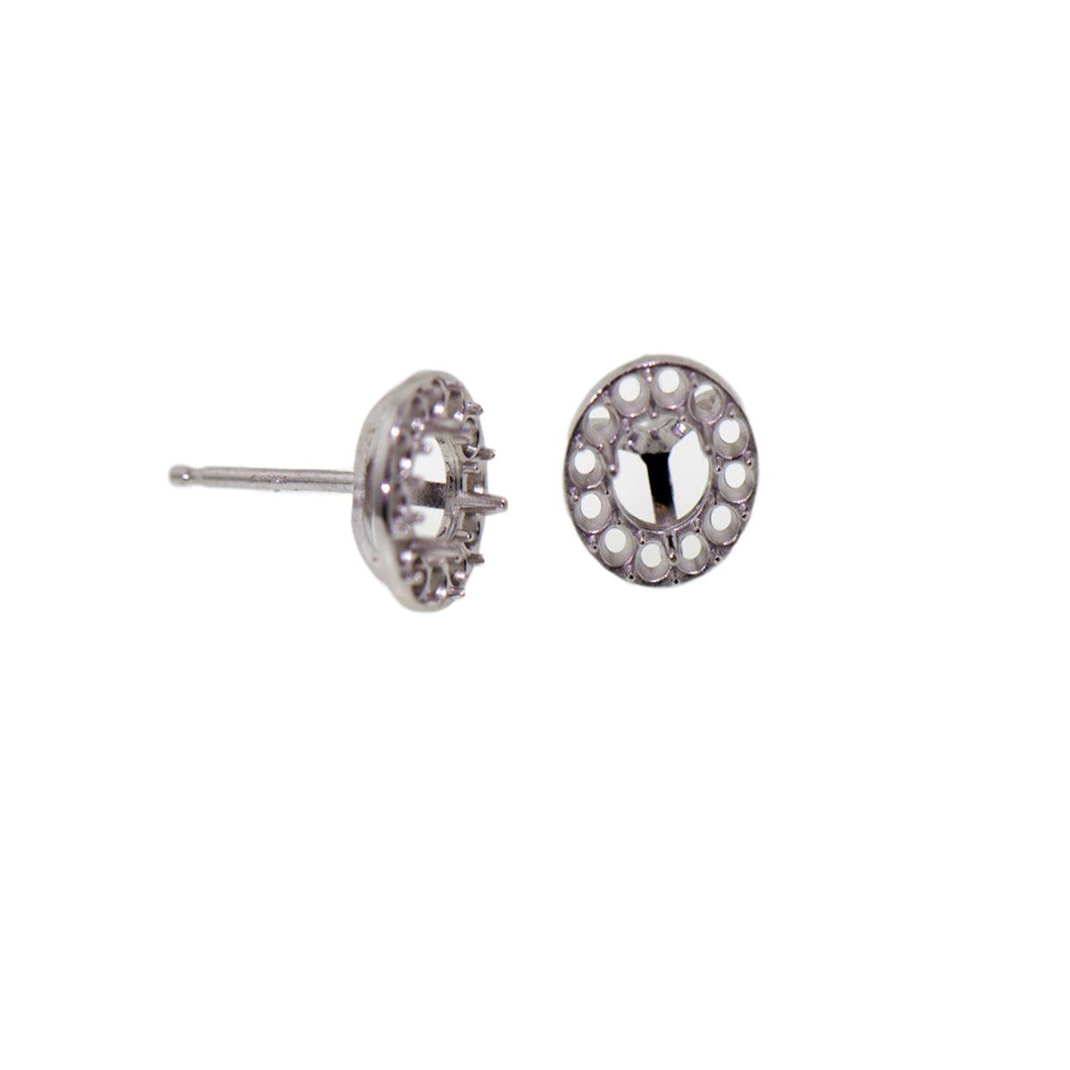 14KW 3 Prong with 12 Side Settings Earring Friction Posts | OttoFrei ...