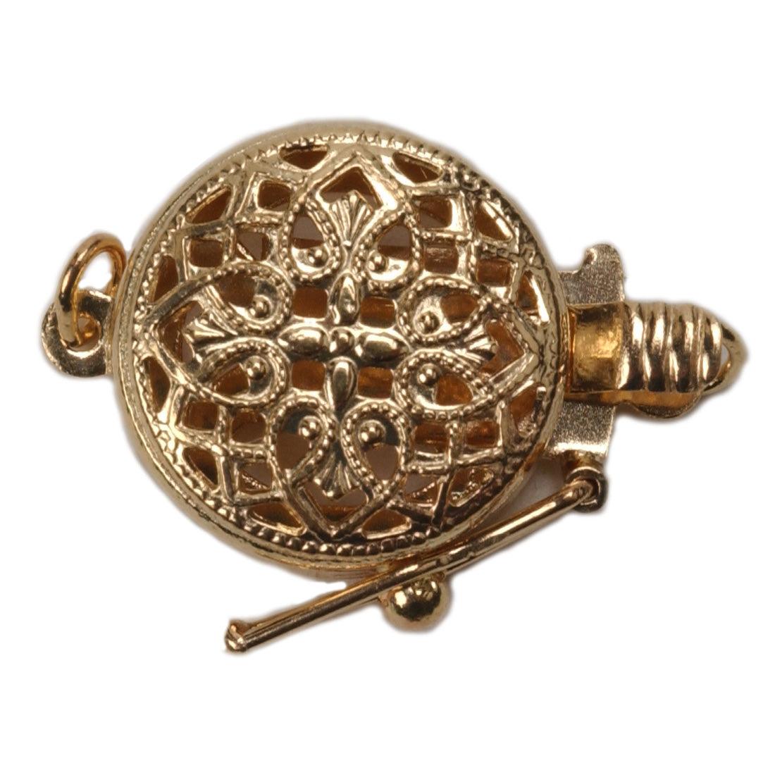 14KY 1-Strand RoundFiligree Pearl Clasp with Figure 8 Safety | OttoFrei ...