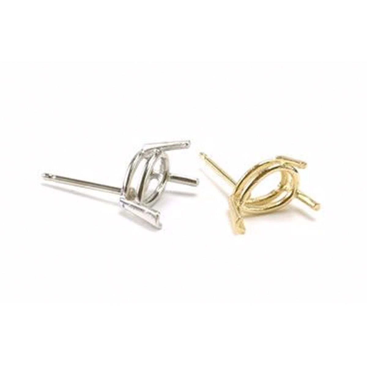 Pear 3-Prong Double Gallery Earring Mounting | .030 in Friction Post ...