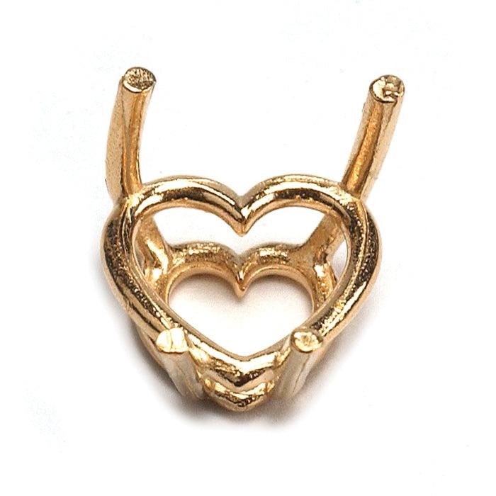 Heart Double Gallery 4-Prong Cast Setting | Gold & Platinum — Otto Frei