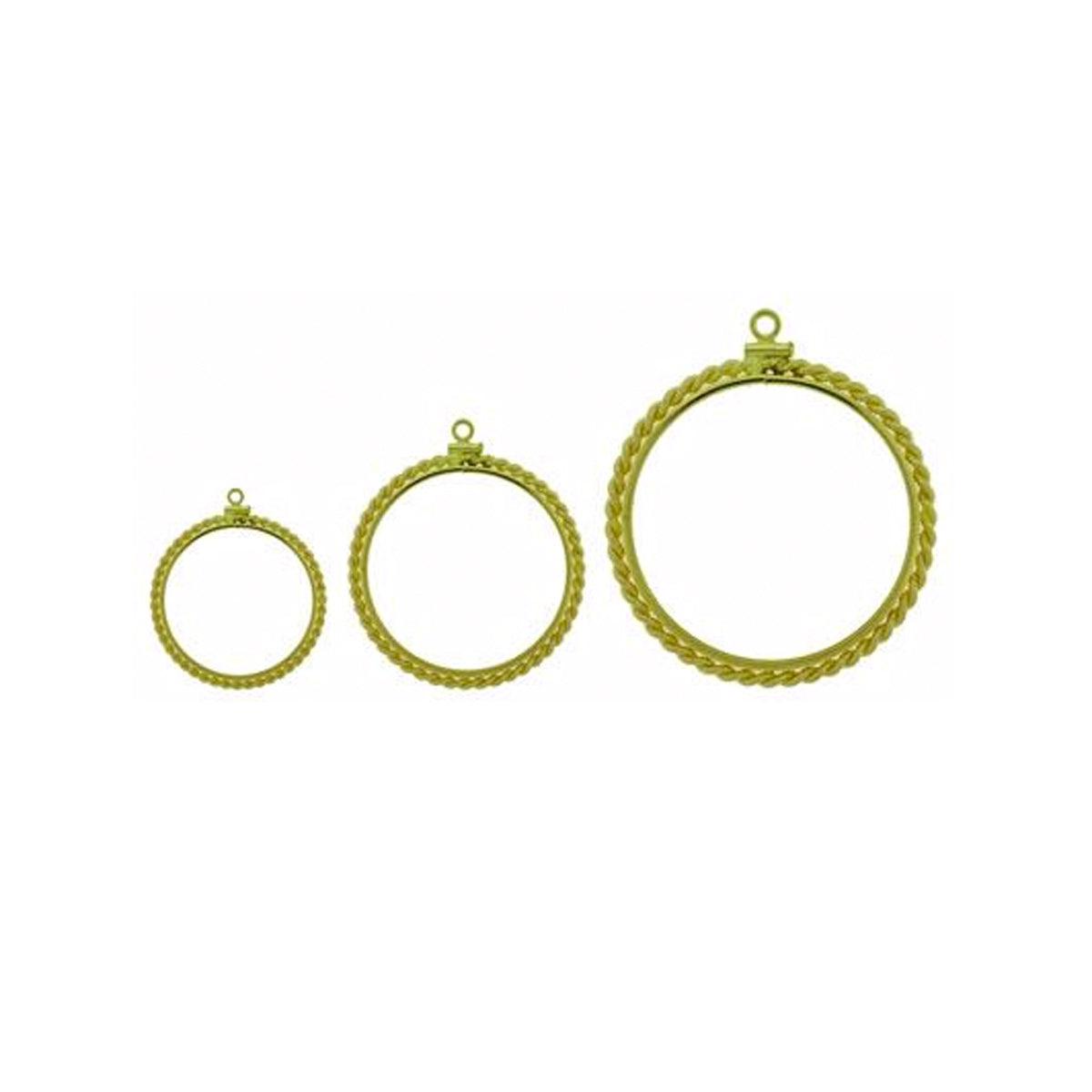 14KY & Yellow Gold Filled Chinese Panda Coin Mountings - Rope Edge ...