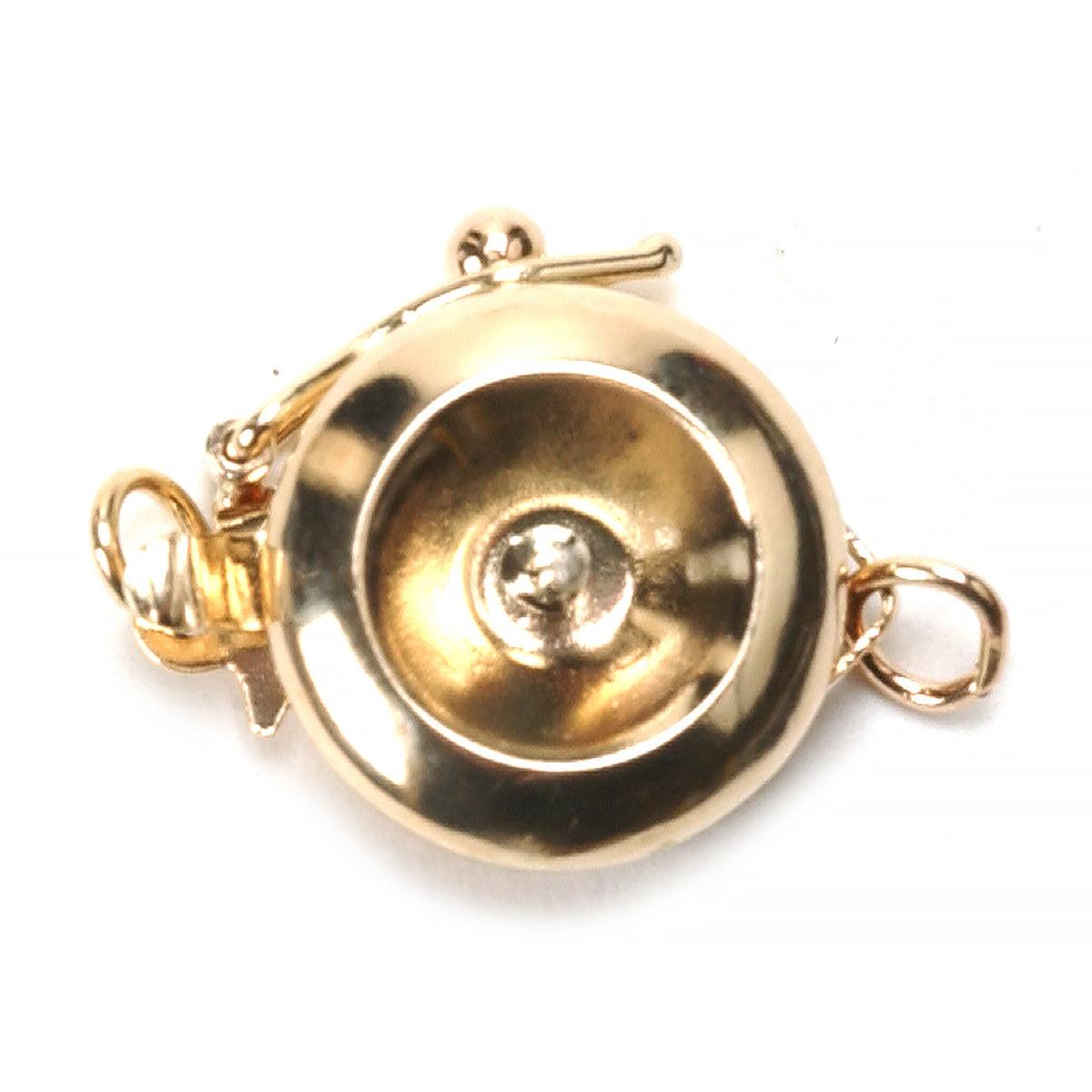 Gold Round Pearl Clasp with Bead Peg & Figure-8 Safety | Otto Frei