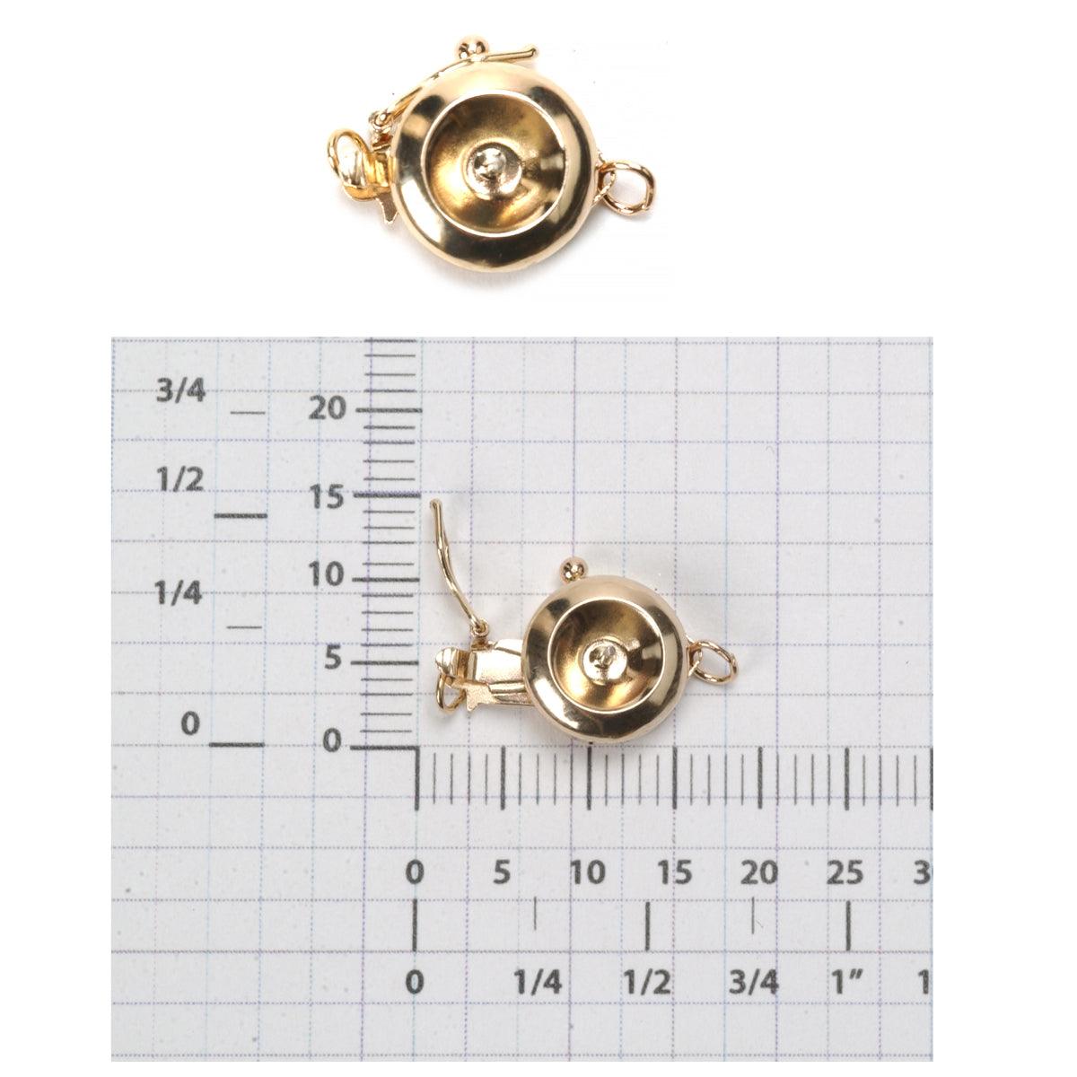 Gold Round Pearl Clasp with Bead Peg & Figure-8 Safety | Otto Frei