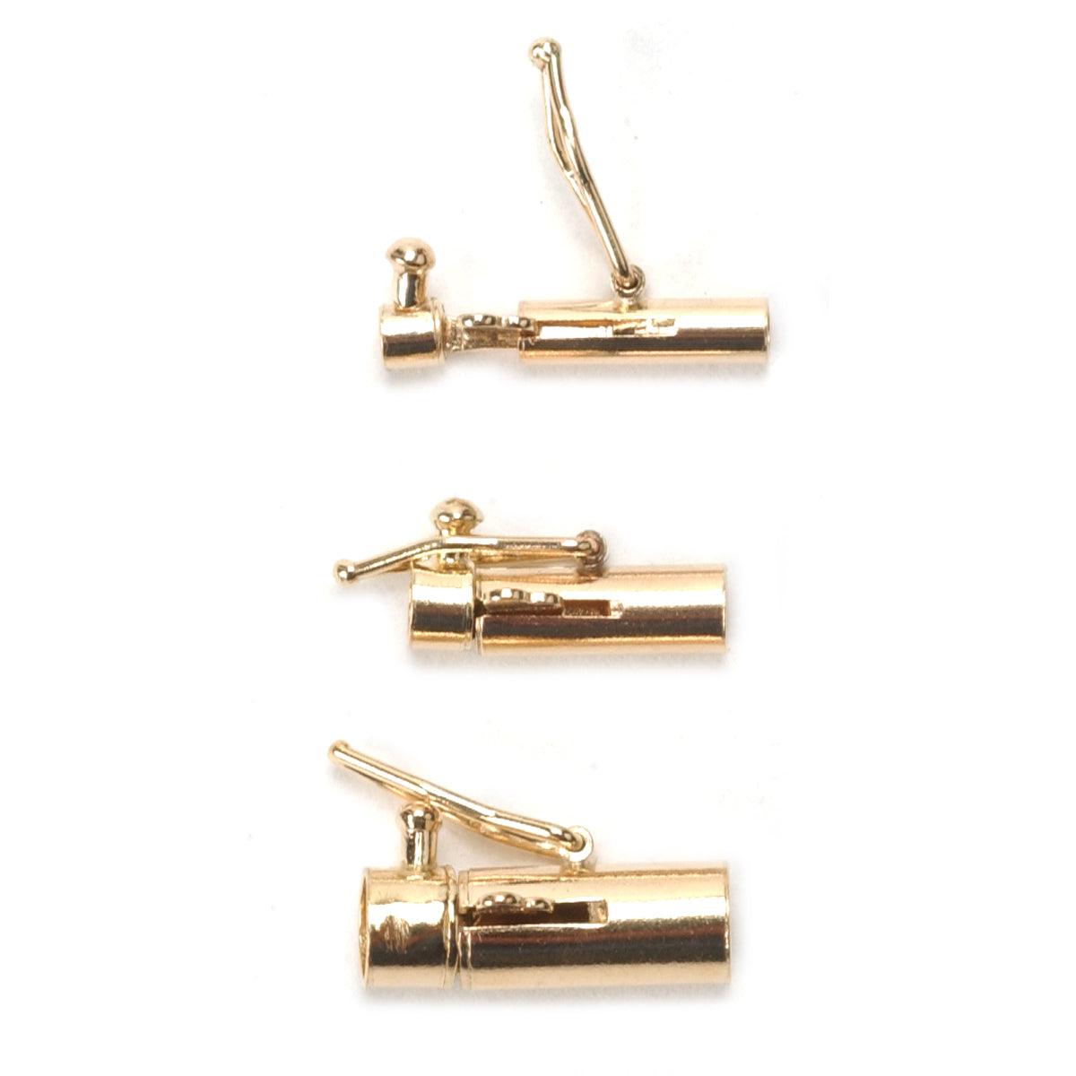 14KY Round Tube Barrel Solder On Clasps-2, 3 & 4 mm — Otto Frei