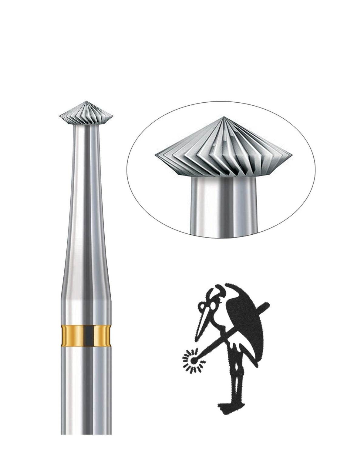 Busch 70° Carbide Hart Burs Fig 446AU 0.90–2.30 mm — Otto Frei