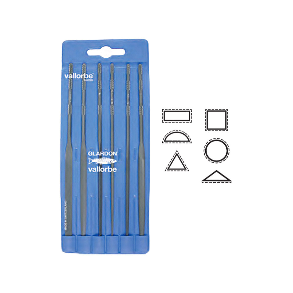 Glardon-Vallorbe LA2442-0 Needle File Set of 6 - 5-1/2" (140mm) Cut 0 ...