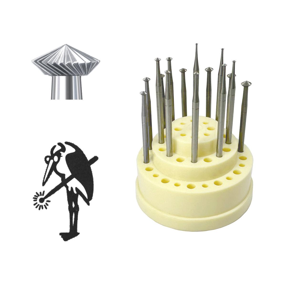 Busch Fig 446 Shallow Hart 70 Degree Burs Kit of 15 — Otto Frei
