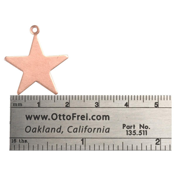 Copper Shapes 18 Gauge Star With Ring 1'' Pack of 6 | OttoFrei.com ...