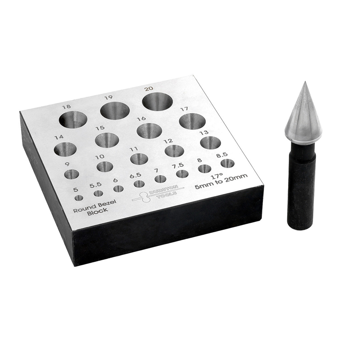 Durston Round Bezel Block Set-17 Degree-4 Rows 5mm to 20mm — Otto Frei