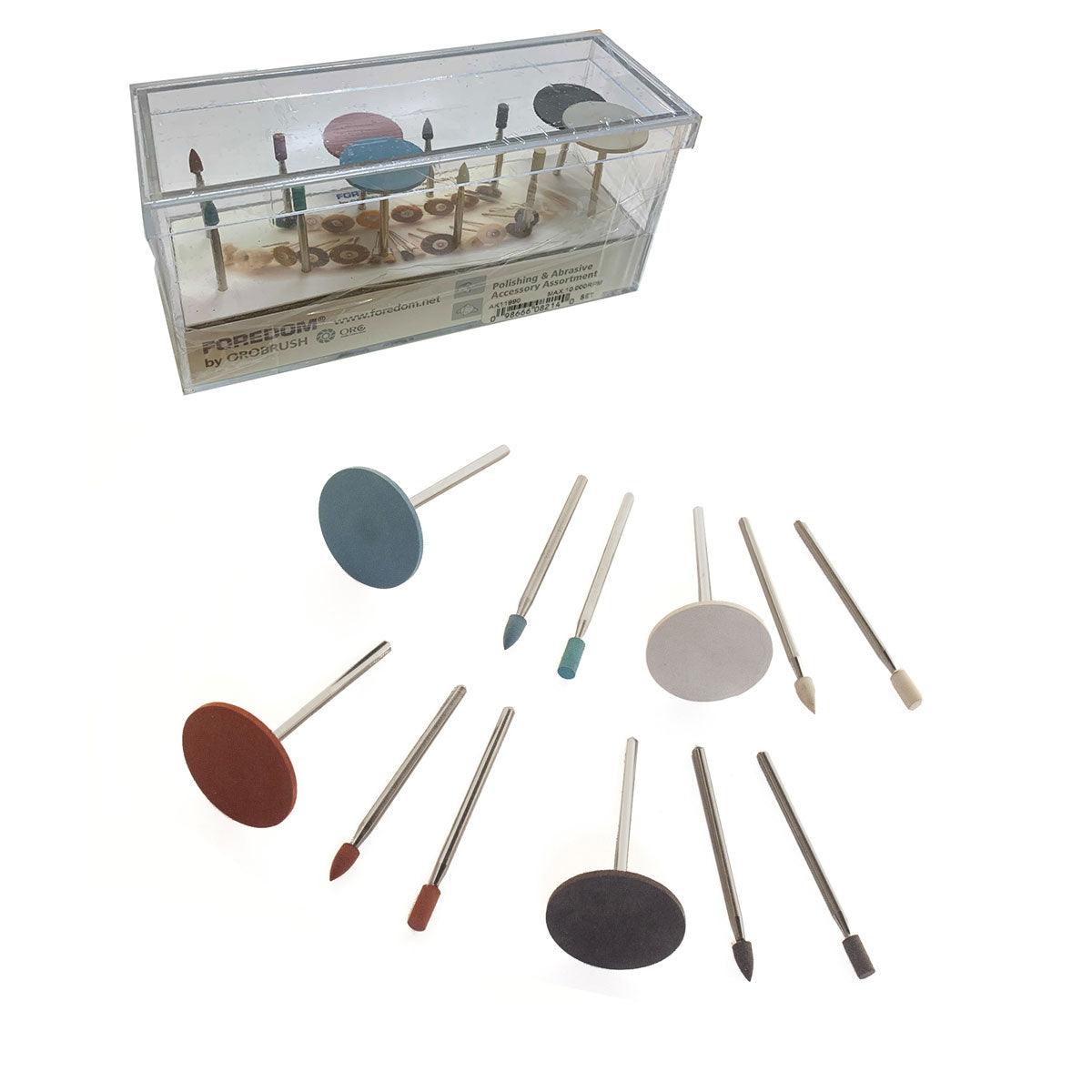 Foredom AK11990B 12 Piece Mounted Rubber Polishing Assortment In ...