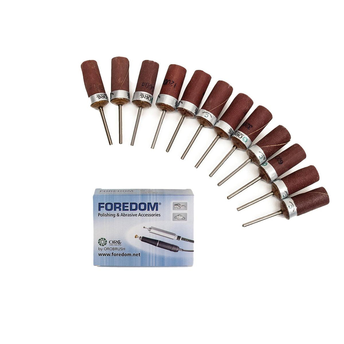 Foredom AK12153B 12 Piece Mounted SIA Abrasives Sandpaper Rolls 12-Grit ...