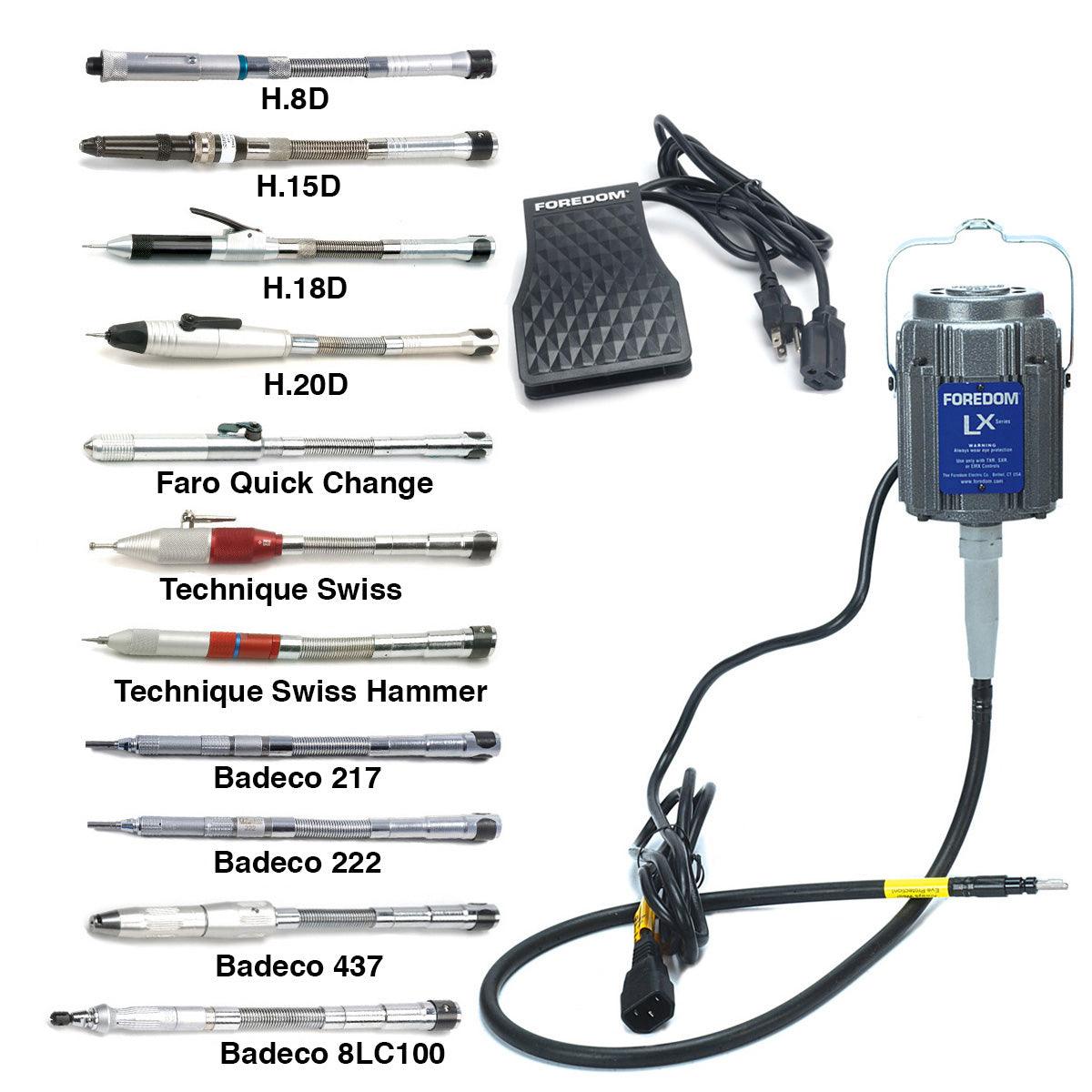Foredom LX Motor with C.TXR & Duplex Spring Handpiece | Foredom — Otto Frei