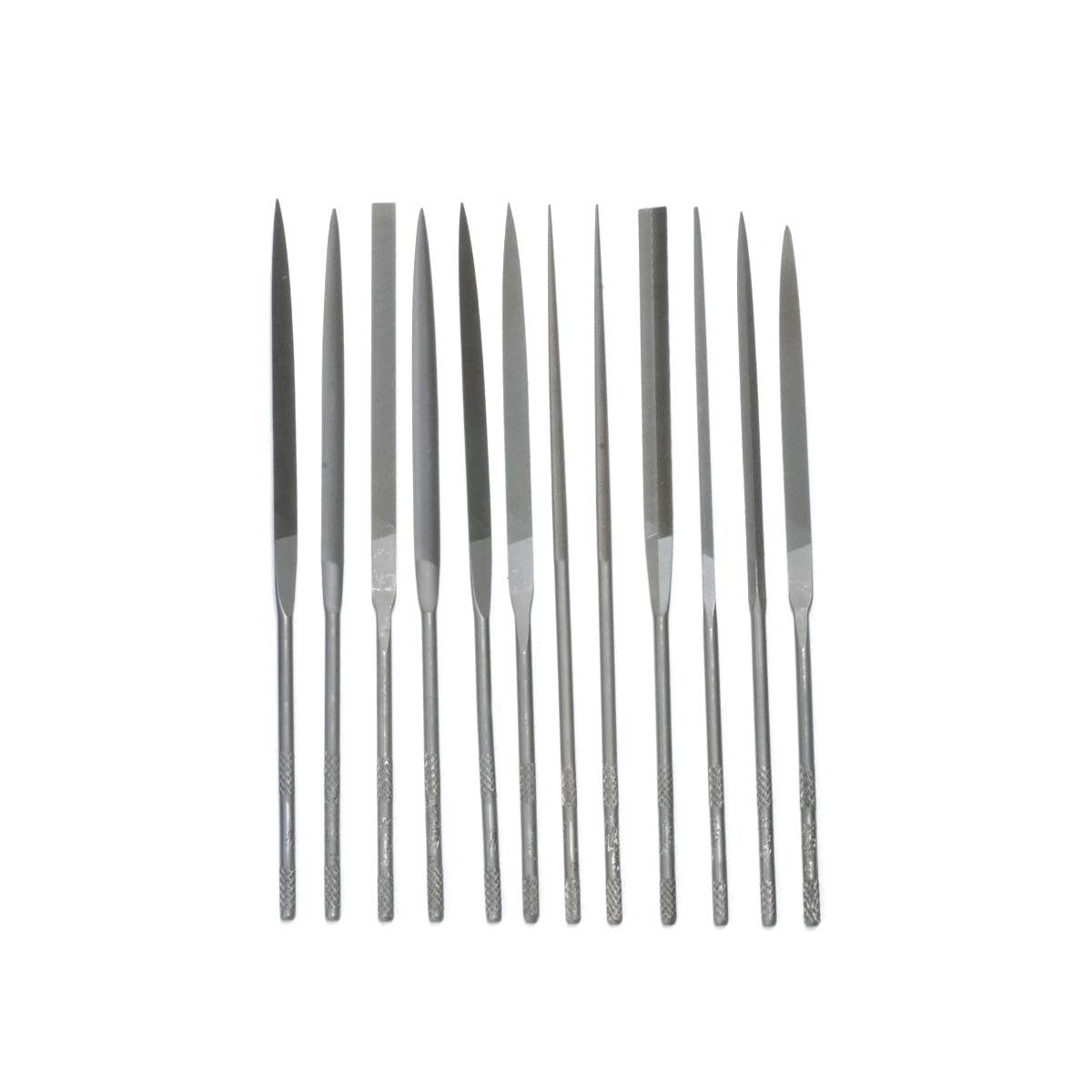 Glardon-Vallorbe Needle File Set of 12 - 4" (100mm) - Cut 2 — Otto Frei