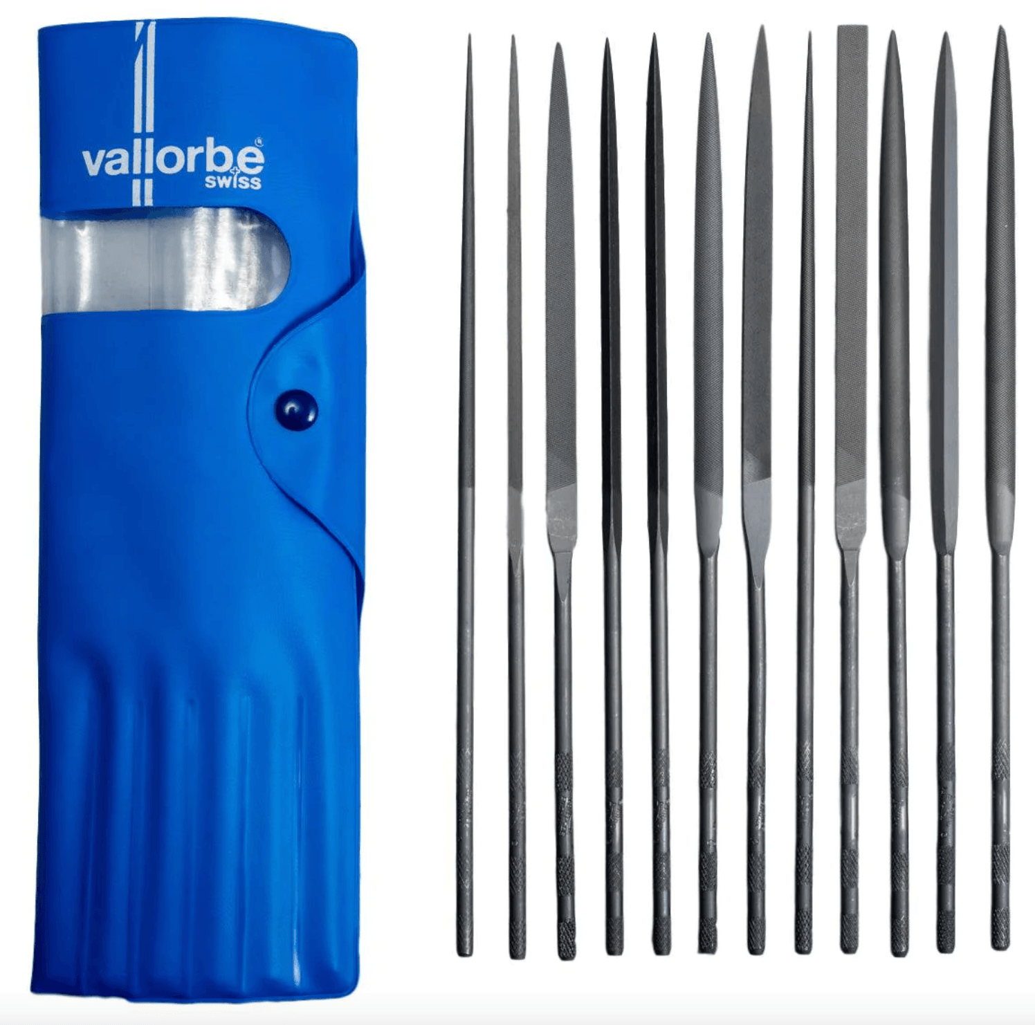 Glardon-Vallorbe Needle File Set of 12 | 200mm Cut 2 Medium — Otto Frei