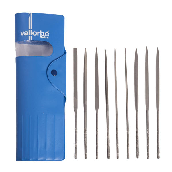 Glardon-Vallorbe Needle File Set of 9 - 6-1/4" (160mm)-Various Cuts 2,4 ...