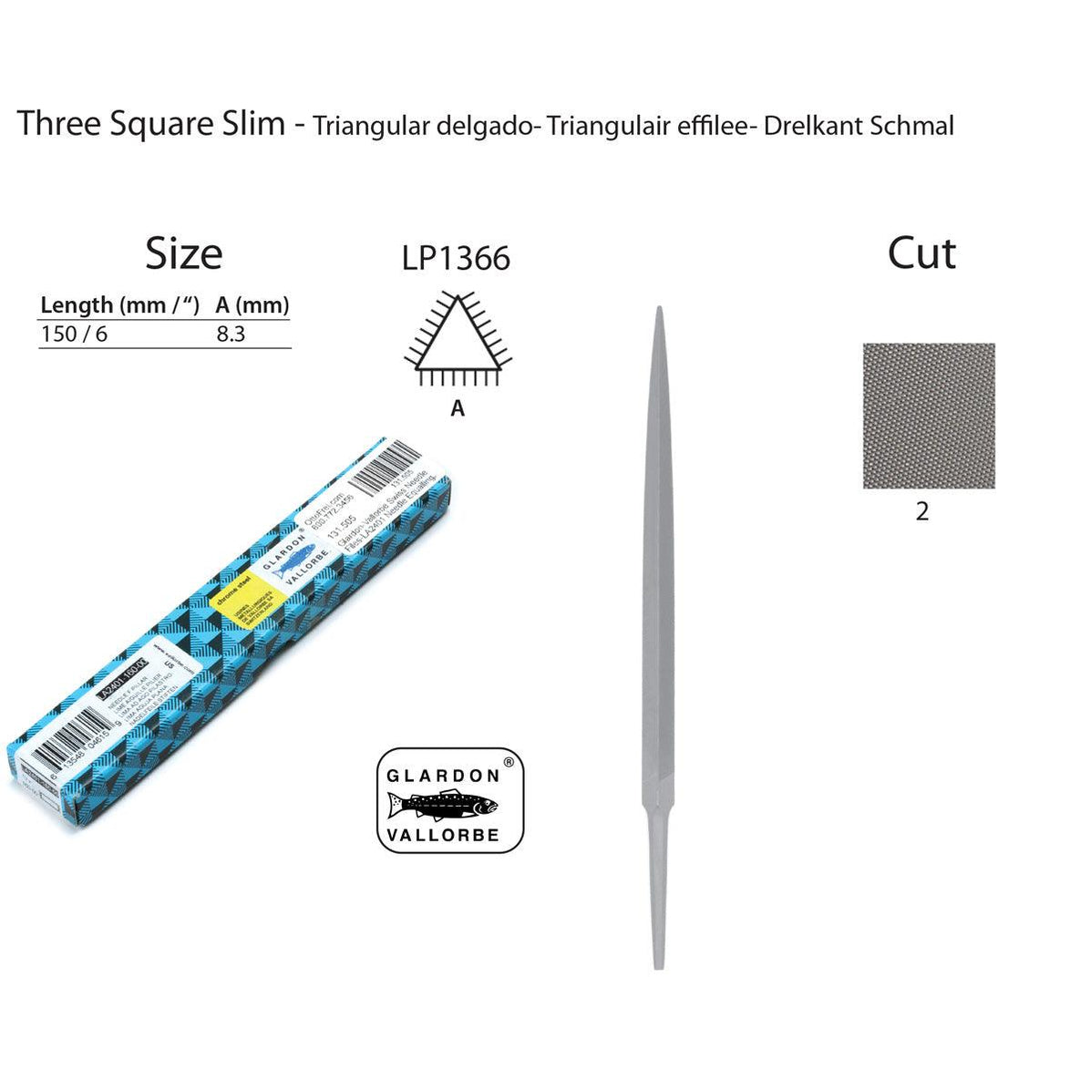 Glardon-Vallorbe Three Square Narrow Precision Files - LP1366 ...