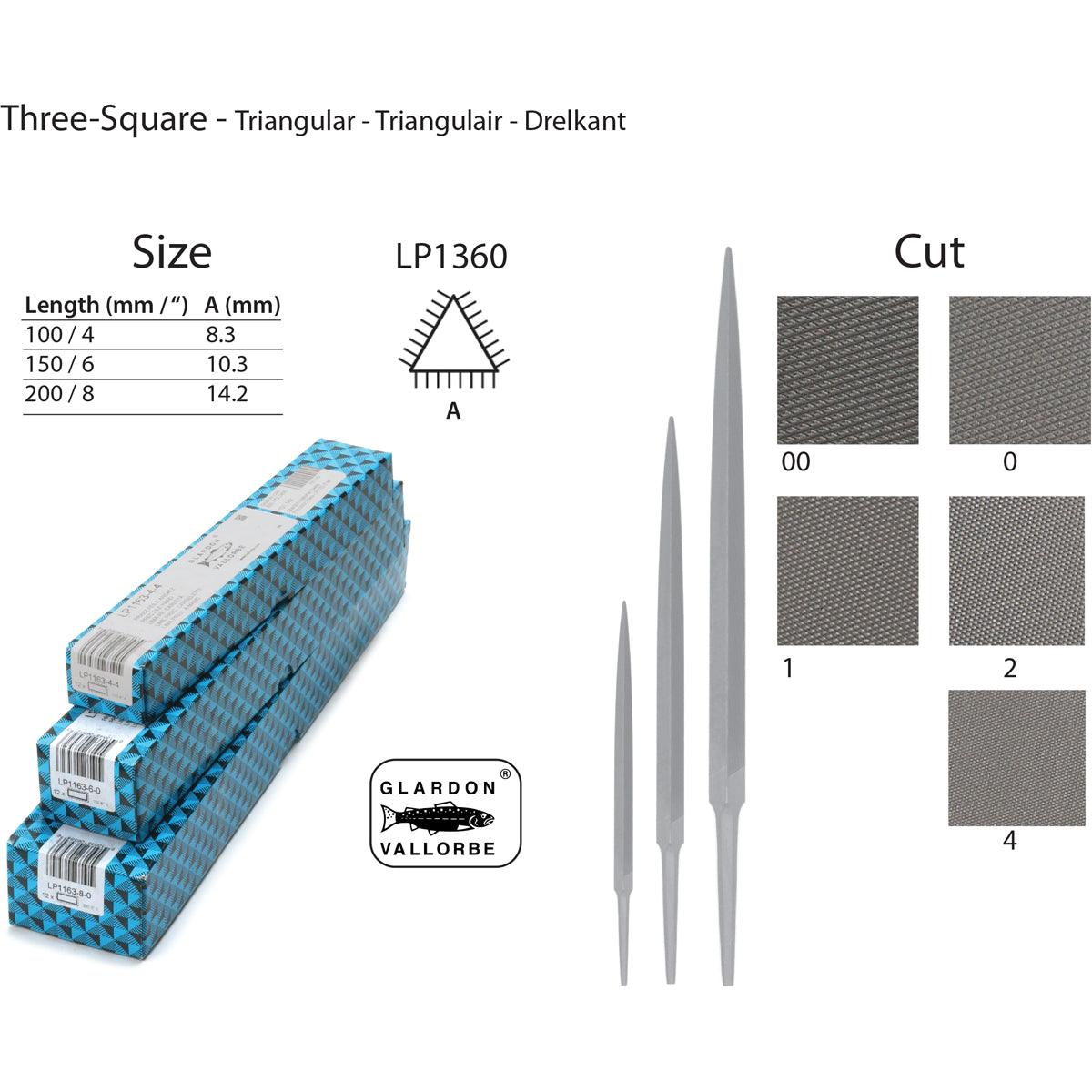 Glardon-Vallorbe Three Square Precision Files LP1360 | Swiss Made ...