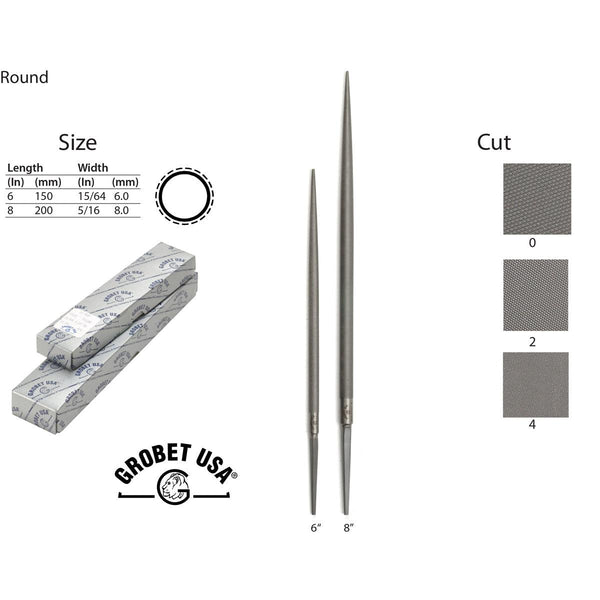 Grobet USA Italian Made Round Precision Files 6" Cuts 0-4 | OttoFrei ...