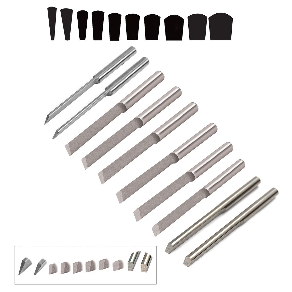 GRS GlenSteel 1/8" Round Shank Tapered Flat Gravers-Sizes — Otto Frei