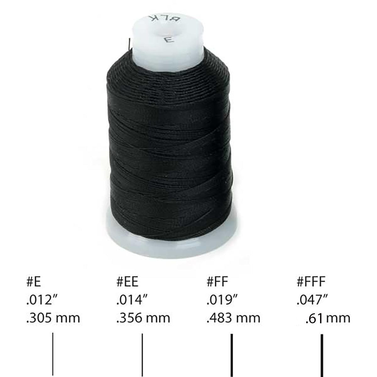 Nylon Bead Cord on Spool – Black | Size E–FFF — Otto Frei