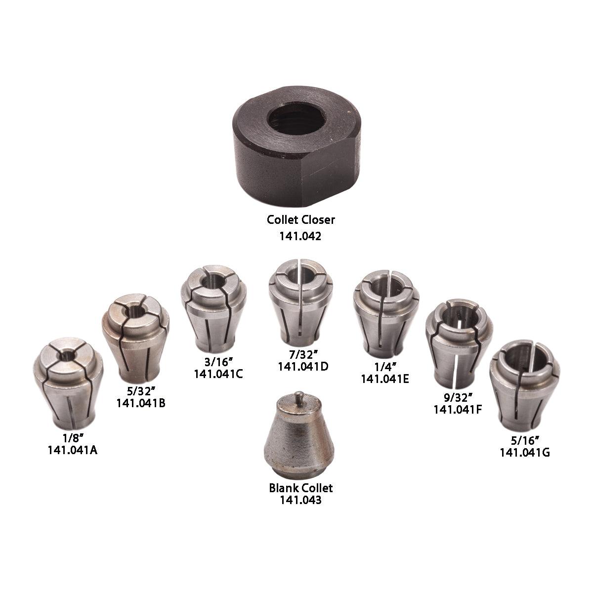 Otto Frei TAIG Micro Lathe Collet Set Of 8 (1/8" To 5/16") With 1 Blank ...