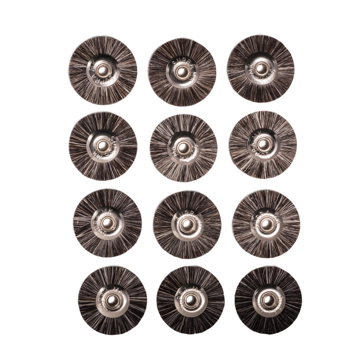 Pack-12 Supra MK 1" Soft Natural Bristle Brushes-Unmounted With 1/8 ...