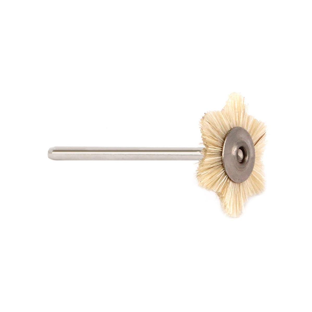 Pack of 12-White Horse Hair Medium Stiff Wheel Star Brush-22mm Mounted ...