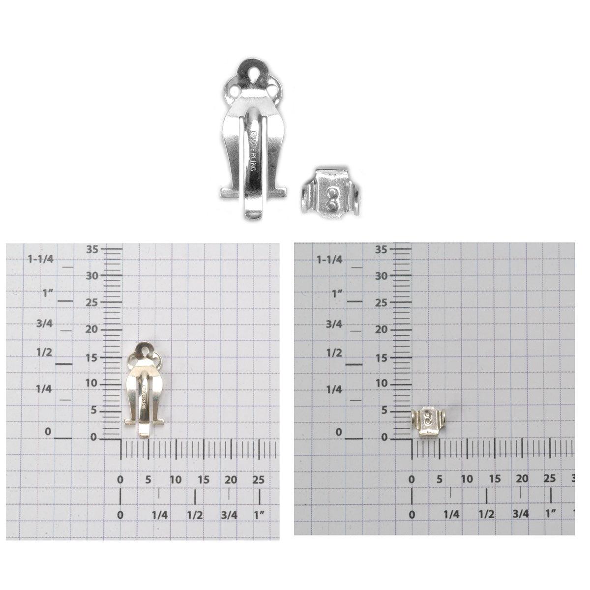 Pack of 2 Each-Sterling Silver Medium Ear Clip Lever & Lug — Otto Frei