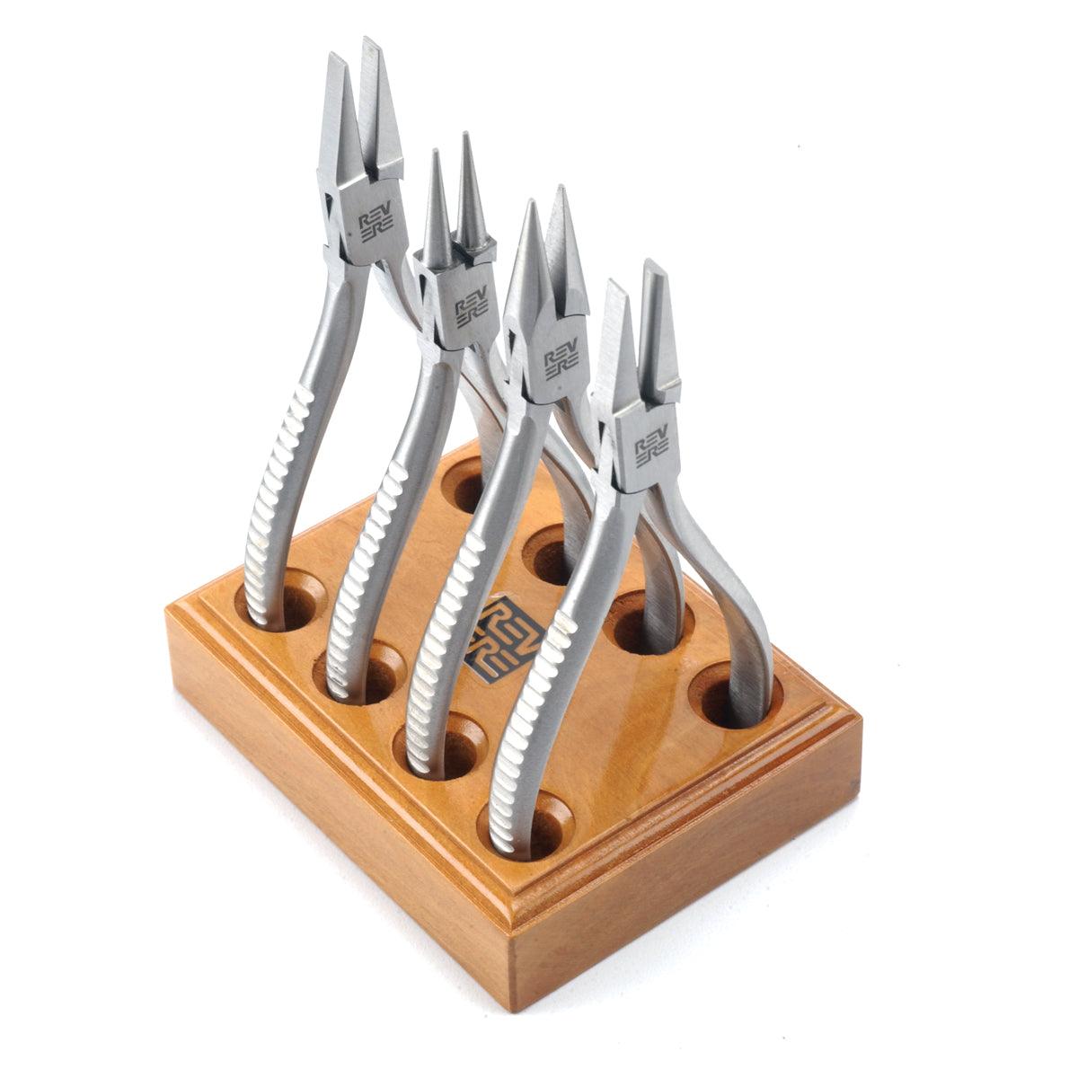 Revere Pliers Kit of 4 on Wood Stand | OttoFrei.com — Otto Frei