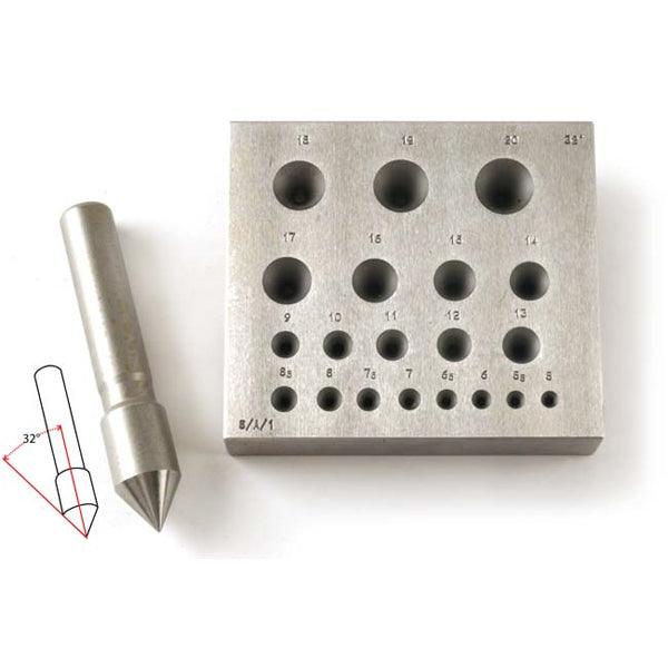 Round Bezel Block 32° | 5–20mm, 20-Hole Hardened Steel — Otto Frei