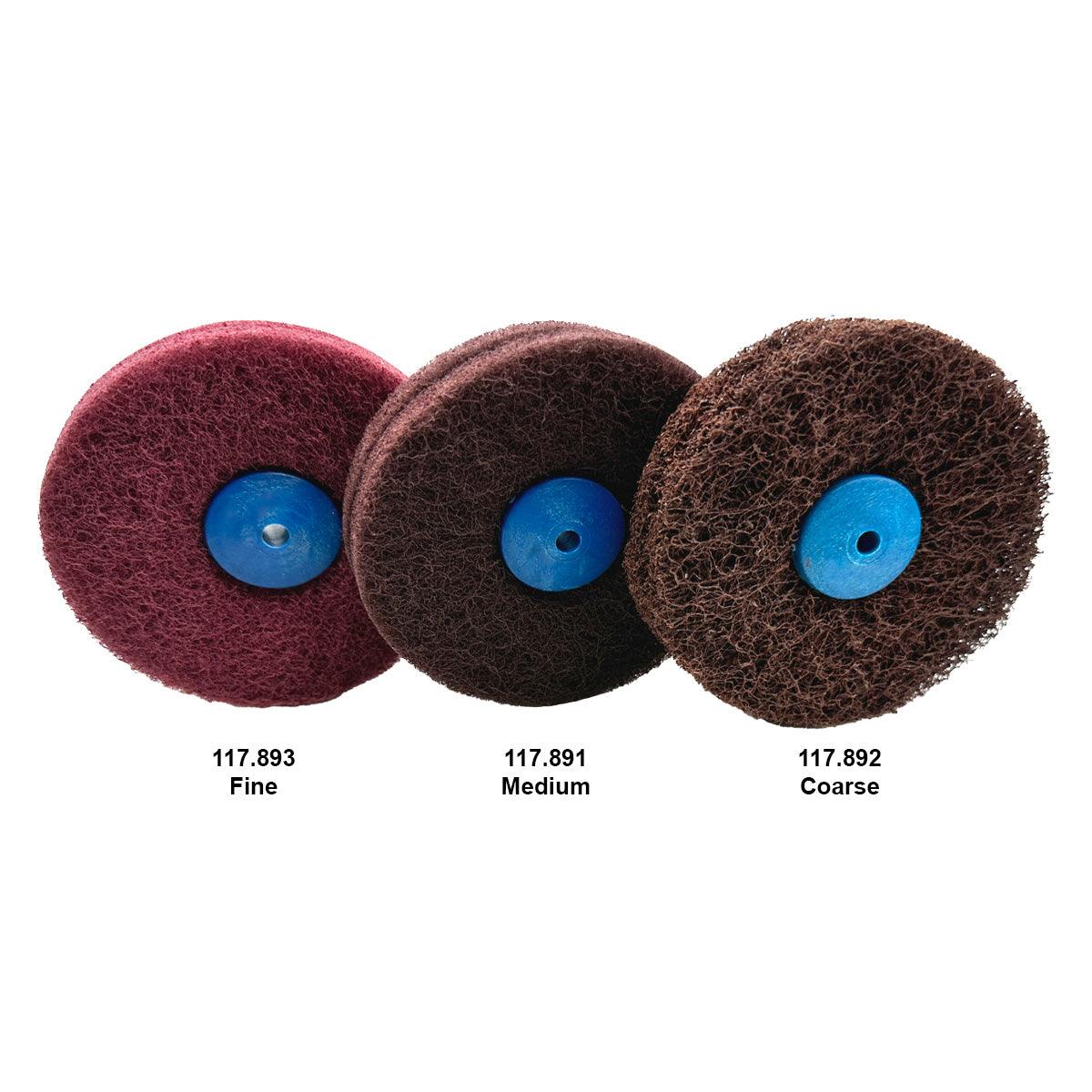 Satin Finish Buff 4" x 2 Ply, Fine–Coarse Grits | Sisma — Otto Frei