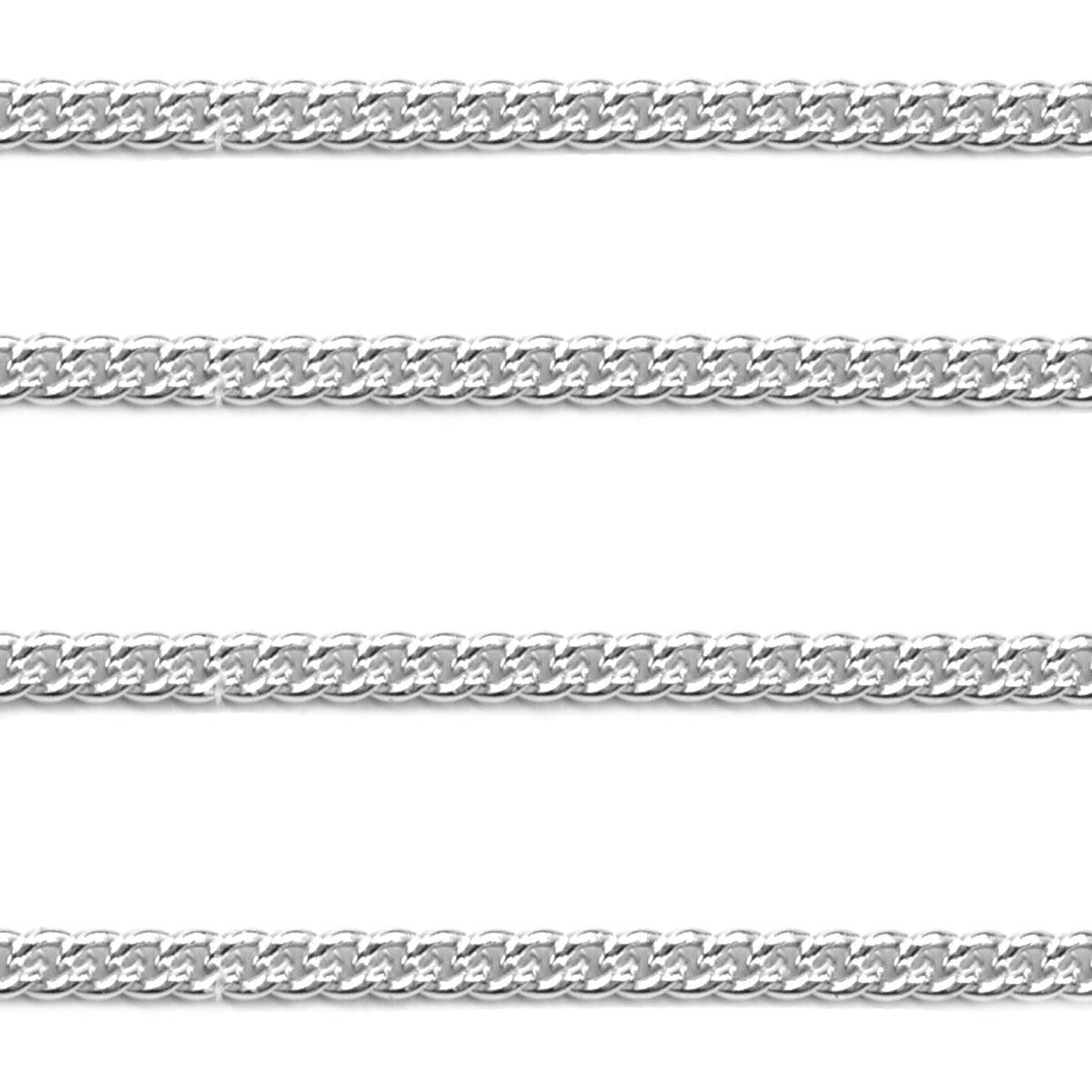 Schofer Germany Sterling Silver Curb Chain 3.4mm x 2.3mm -5' (60 Inch ...