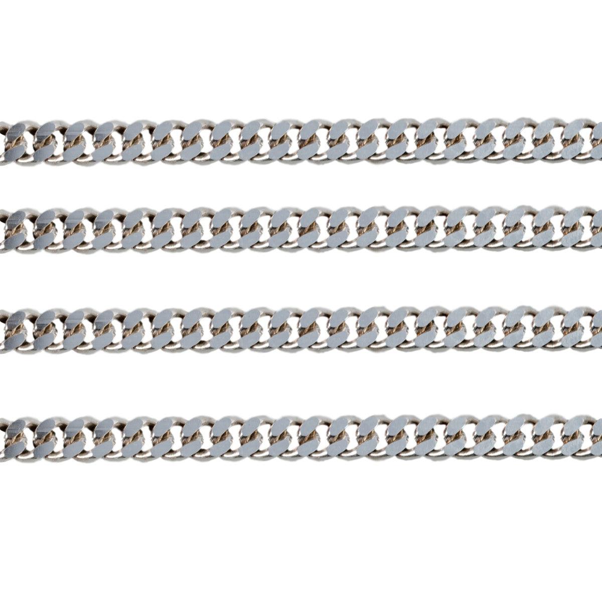 Schofer Germany Sterling Silver Diamond Cut Curb Chain 2.8mm x 1.5mm 5 ...