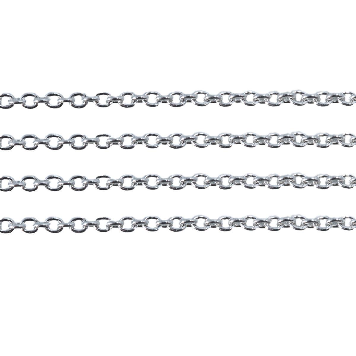 Schofer Germany Sterling Silver Trace Cable Round Chain 0.7mm-5' (60 ...