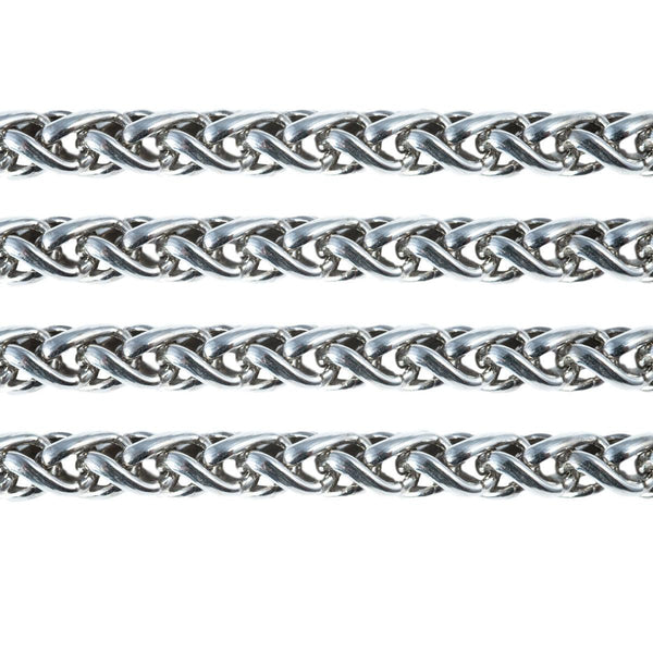 Schofer Germany Sterling Silver Wheat Profiled Wire Chain 4mm Thick 5 ...