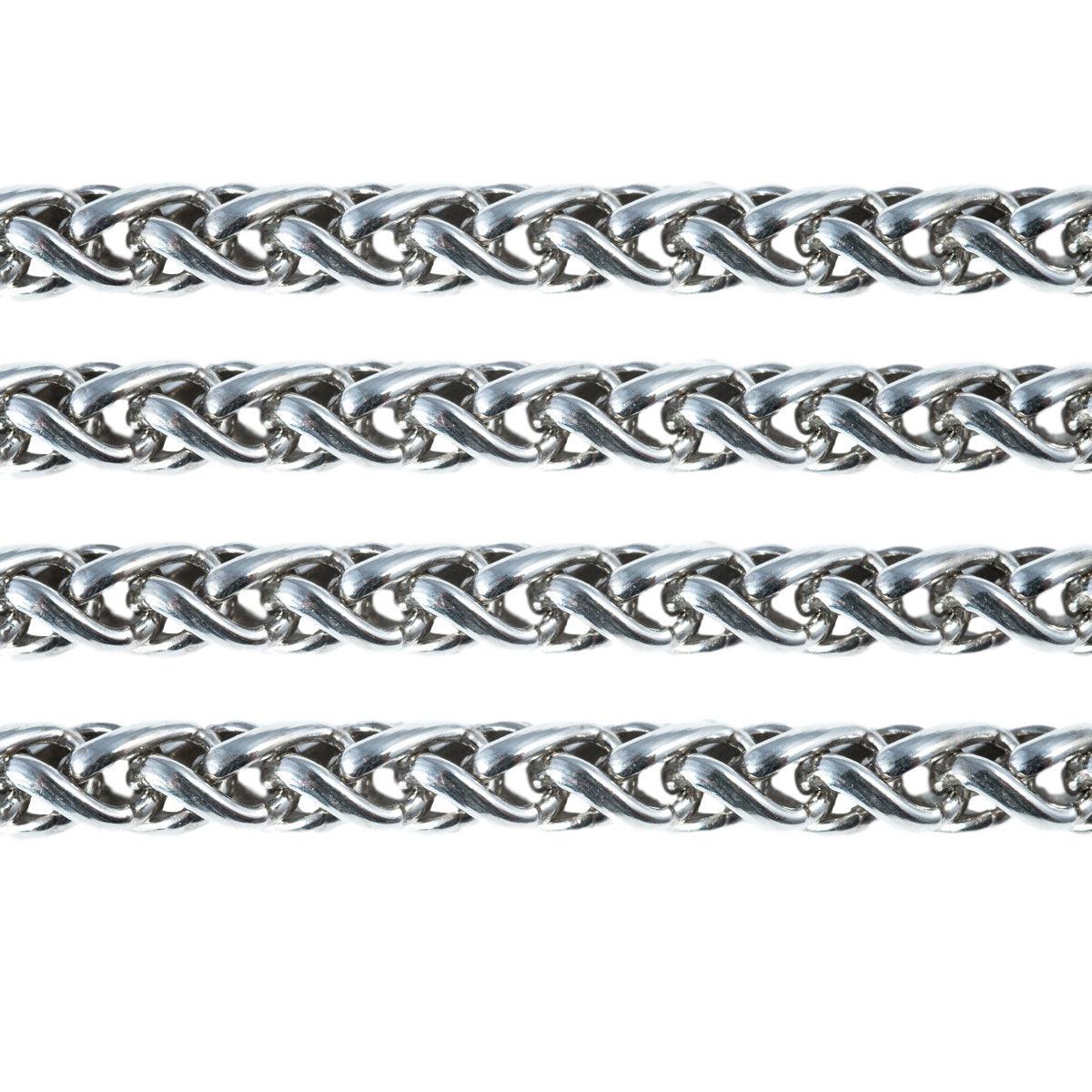 Schofer Germany Sterling Silver Wheat Profiled Wire Chain 4mm Thick 5 ...