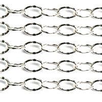 Sterling Silver & Pink Gold Filled Oval Dapped Side Chain 3.0mm x 4.0mm ...