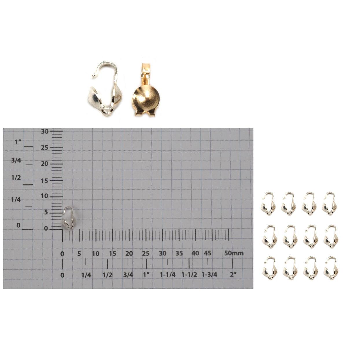 Large Clamshell Bead Tips Sterling Silver & Gold Filled | 12-Pack ...