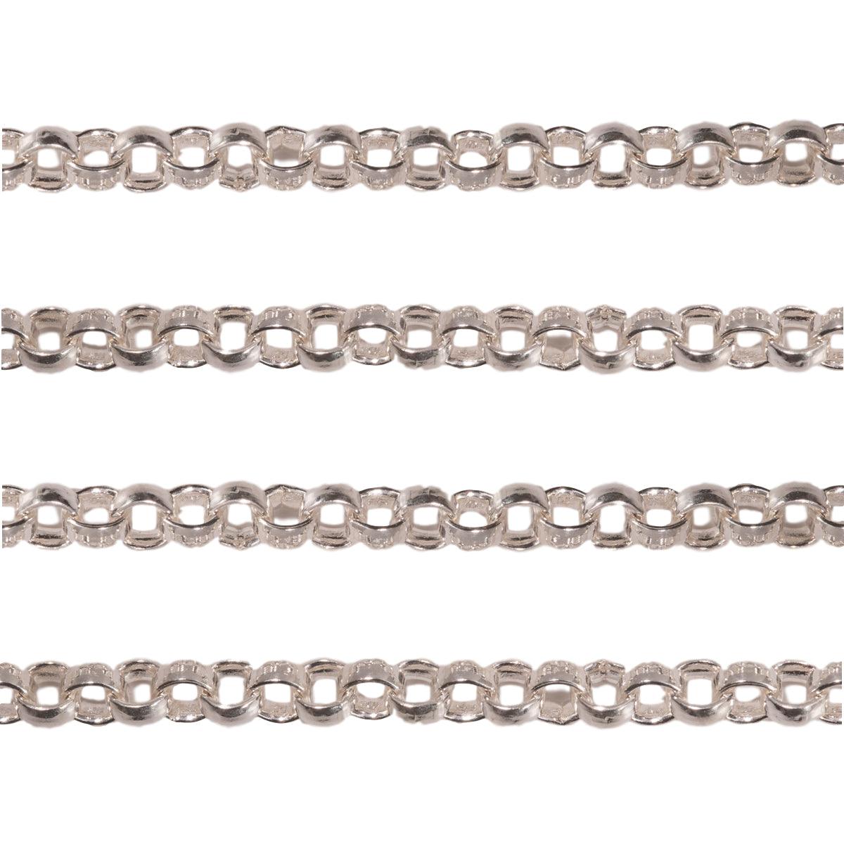 Sterling Silver Rolo Belcher Chain 2.3mm with Lobster Clasp | M.S ...