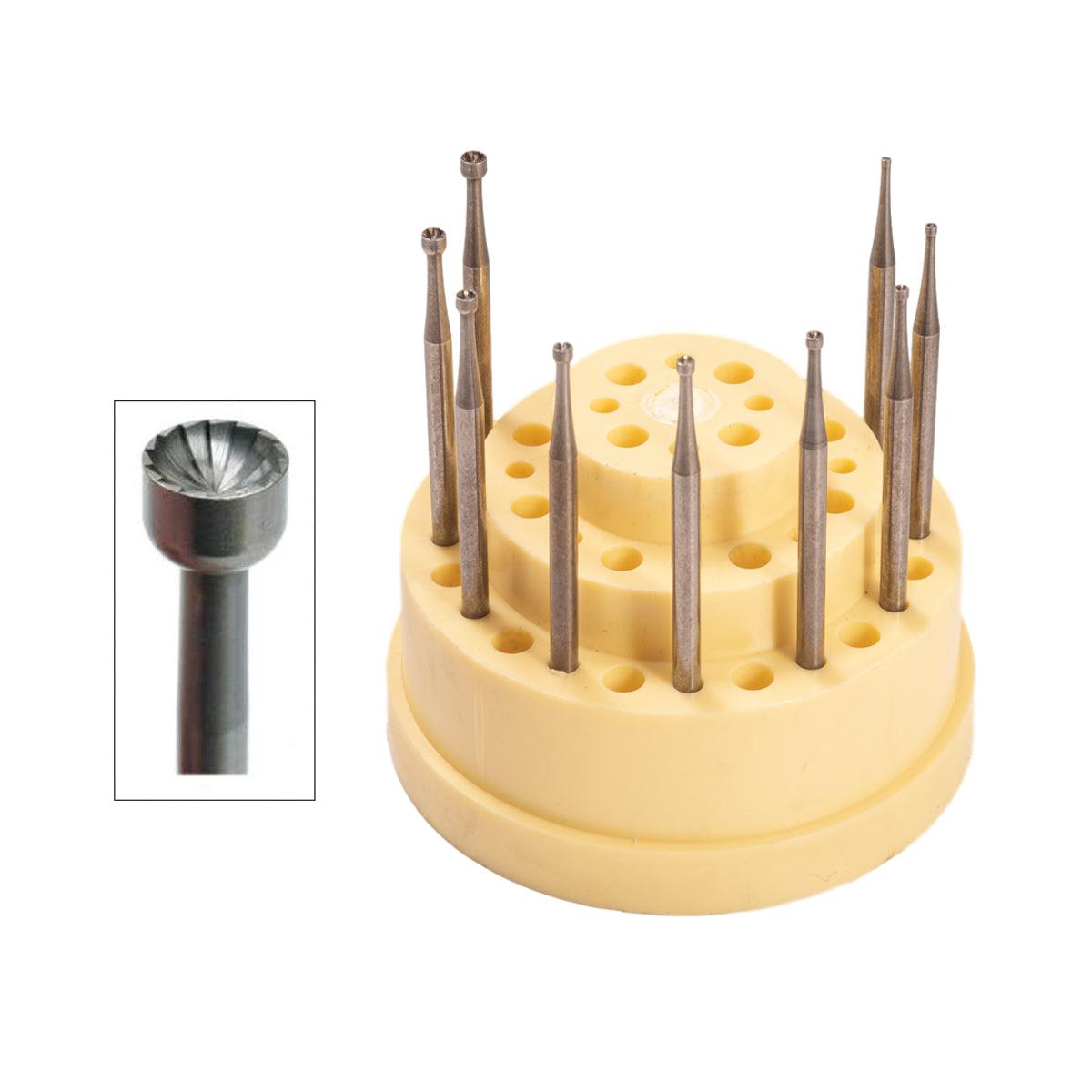 Swiss Cup Bur Assortment - .90 to 2.30mm - 9 Pieces — Otto Frei