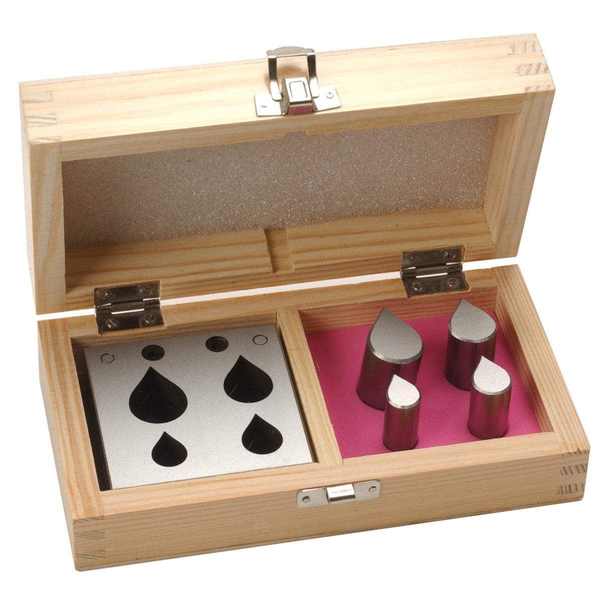 Teardrop Disc Cutter Set of 4 with Wood Box | Tool Steel — Otto Frei