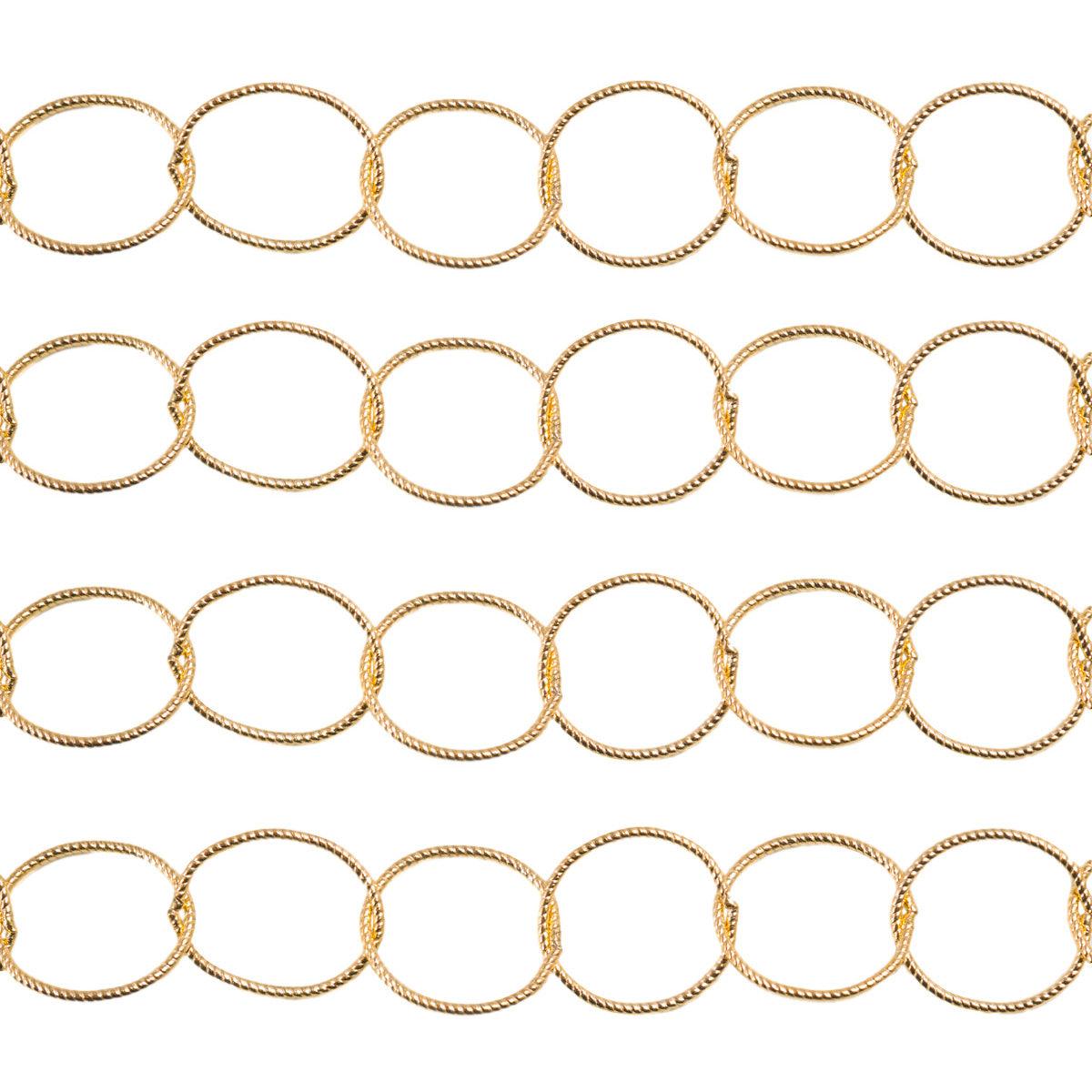 Yellow Gold Filled Round Twisted Cable Chain 10mm - 5 Ft. — Otto Frei